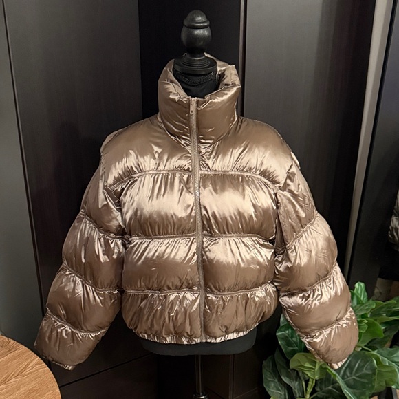 wild fable | Jackets & Coats | Wild Fable Shiny Bronze Puffer Jacket ...